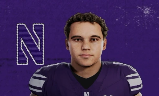 Braydon Brus (Northwestern ROLB #33) CFB 26 Player Ratings | TeamCrafters