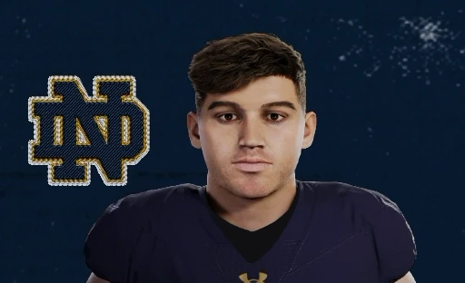 Blake Hebert (Notre Dame QB #12) CFB 26 Player Ratings | TeamCrafters