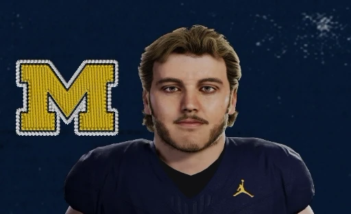 Connor Jones (Michigan LT #76) CFB 26 Player Ratings | TeamCrafters