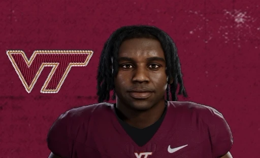 Jordan Bass (Virginia Tech ROLB #6) CFB 26 Player Ratings | TeamCrafters